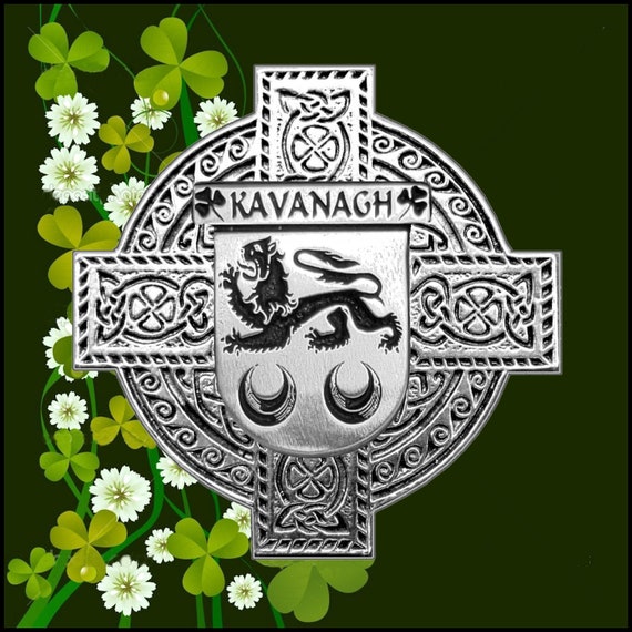 Kavanagh Irish Coat of Arms Celtic Cross Badge | Etsy