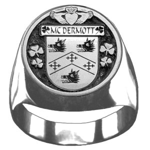 Mcdermott Irish Coat of Arms Gents Ring IC100 - Etsy