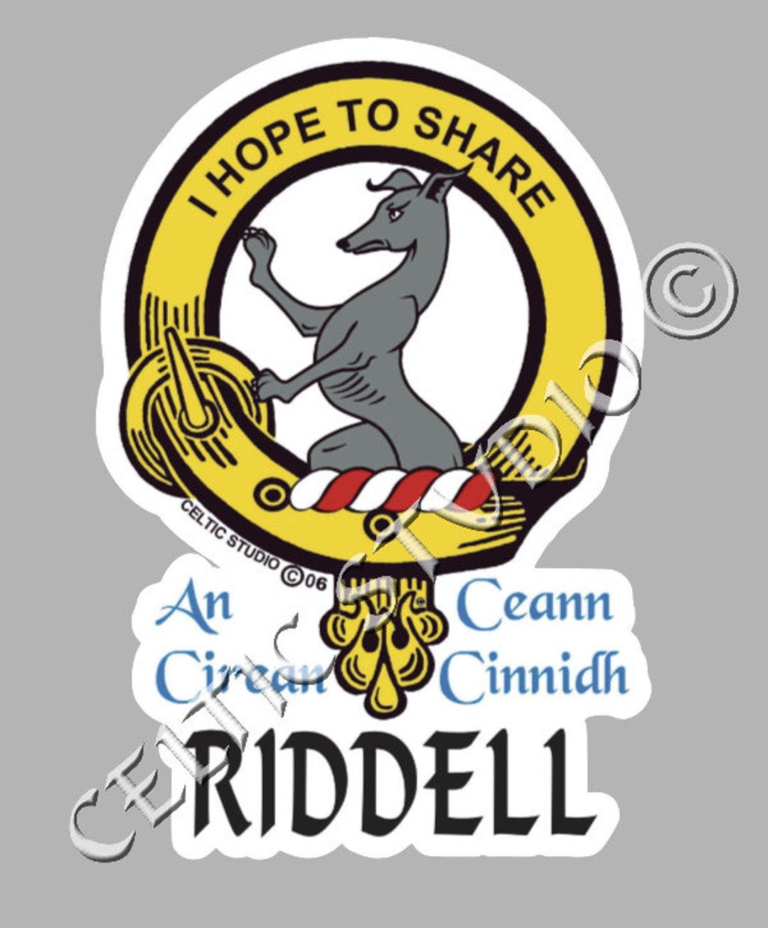 Riddell Clan Crest Decal | Custom Scottish Heritage Car & Laptop ...