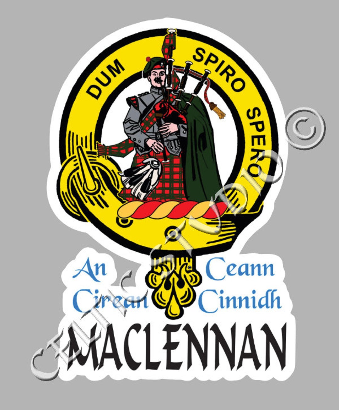 Maclennan Clan Crest Decal | Custom Scottish Heritage Car & Laptop ...
