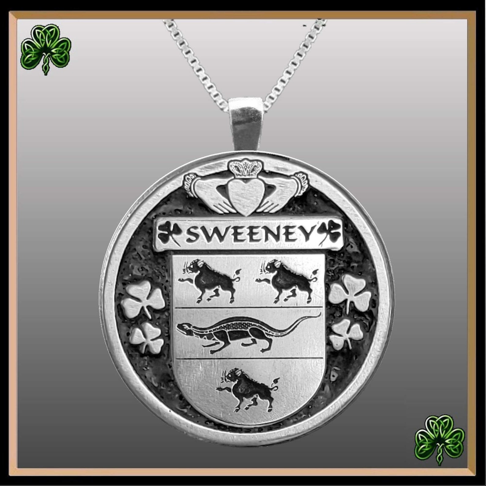 Sweeney Irish Coat of Arms Disk Pendant, Irish - Etsy