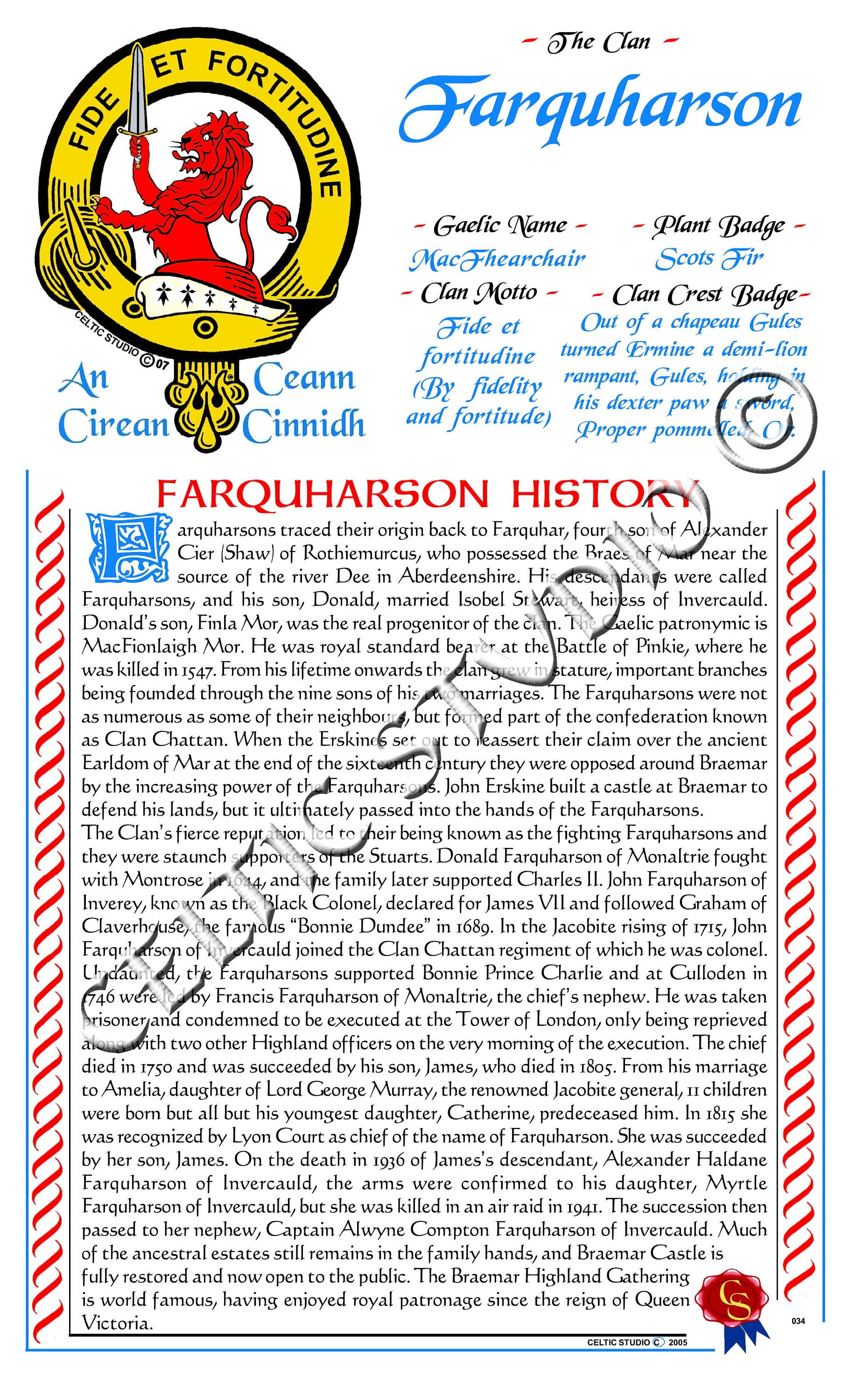 Farquhar Family Crest