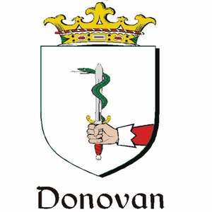 Donovan Irish Coat of Arms Embroidered Crest - Etsy