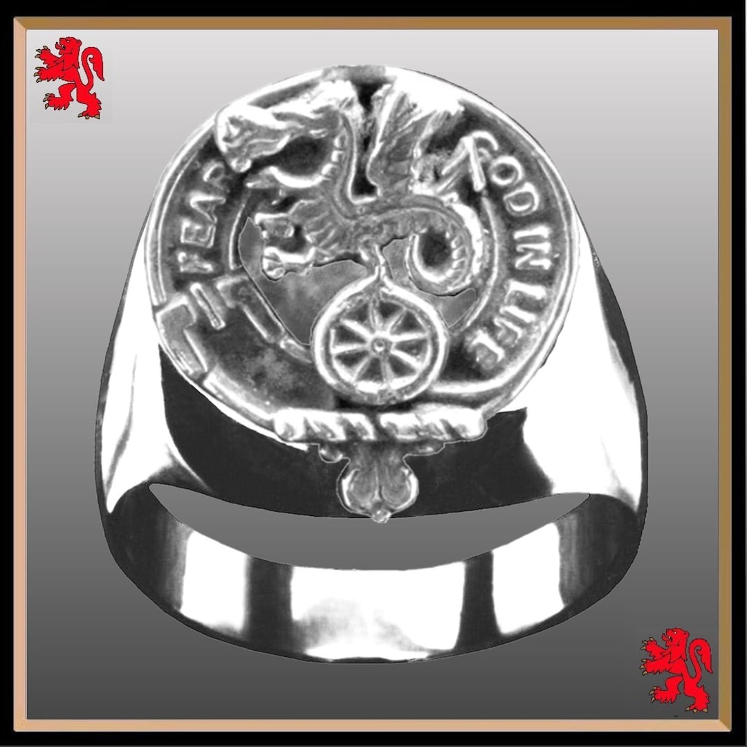 Somerville Scottish Clan Crest Ring GC100 ~ Sterling Silver and Karat ...