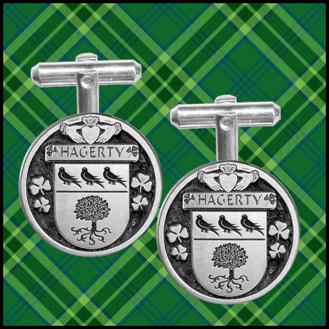 Hagerty Irish Coat of Arms Disk Cufflinks - Etsy