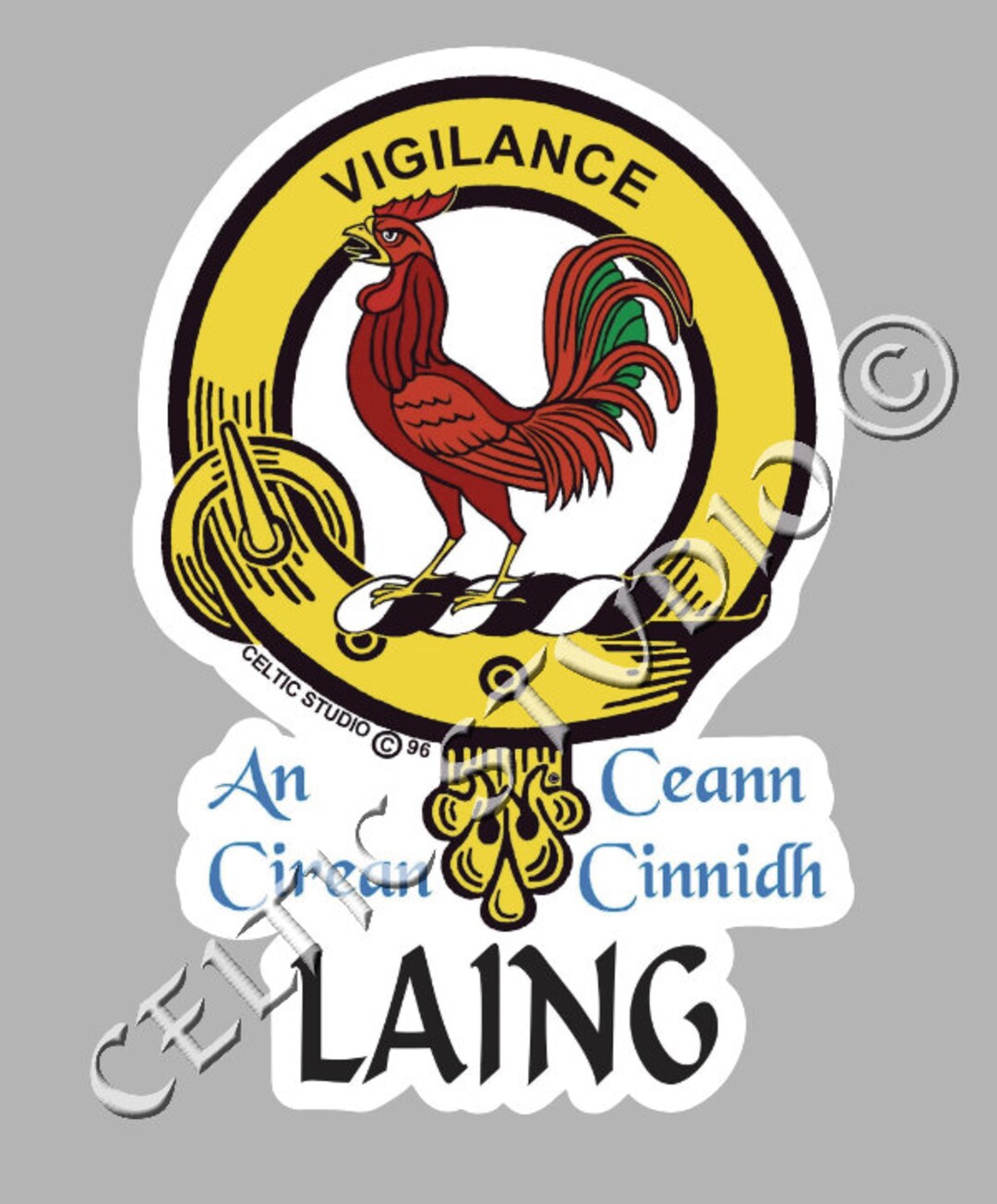 Laing Clan Crest Decal | Custom Scottish Heritage Car & Laptop Stickers ...