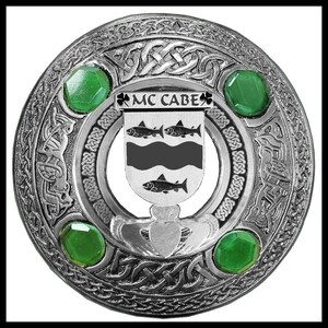 Mccabe Irish Claddagh Coat of Arms Plaid Brooch ~ Emerald Stones - Etsy