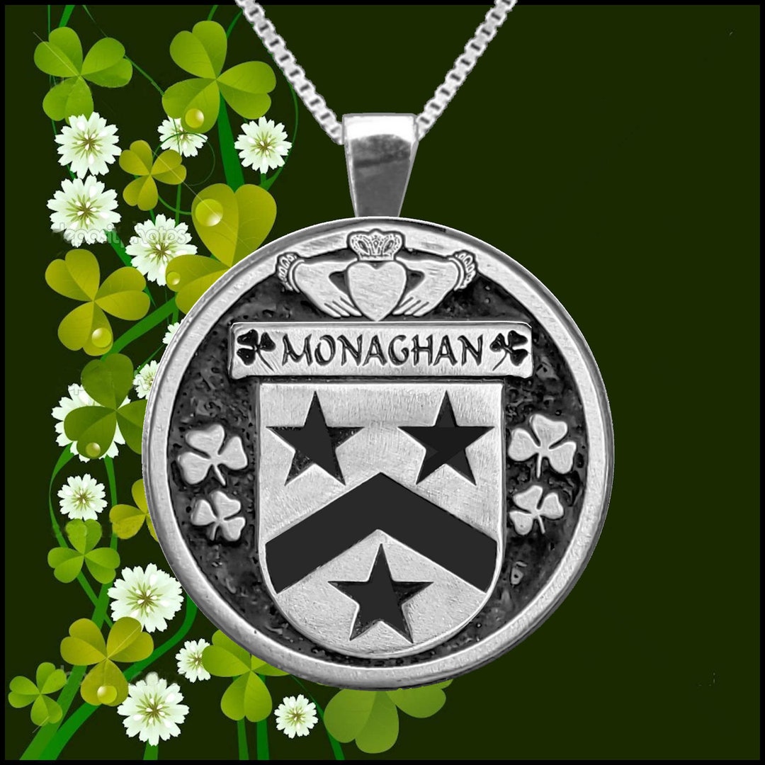 Monaghan Irish Coat of Arms Disk Pendant, Irish - Etsy
