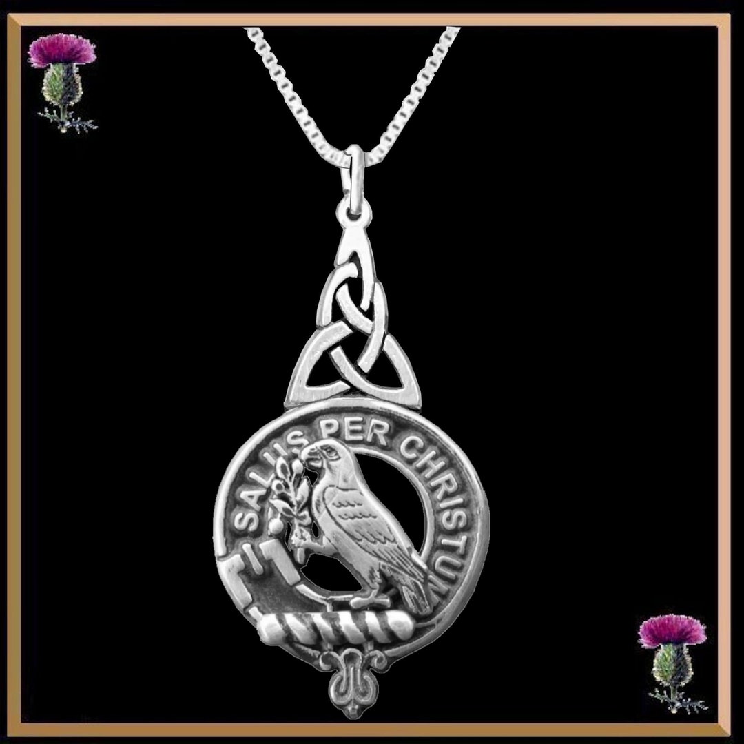 Abernethy Clan Crest Interlace Drop Pendant - Etsy UK