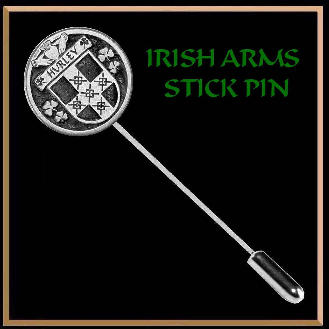 Hurley Irish Family Coat of Arms Stick Pin - Etsy