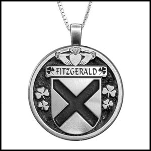 Fitzgerald Irish Coat of Arms Disk Pendant, Irish - Etsy