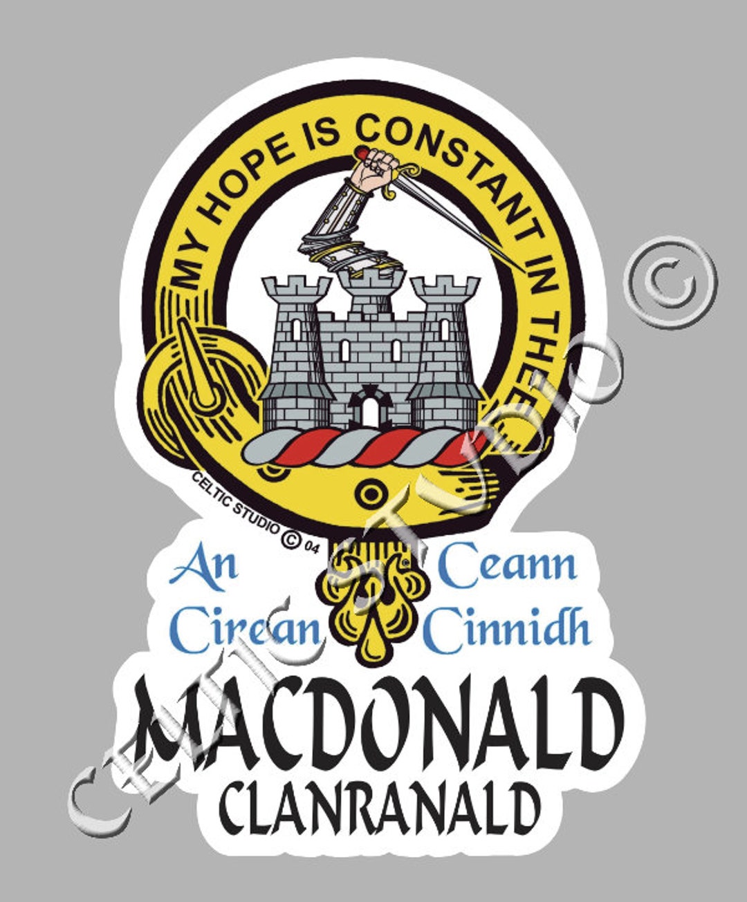 Macdonald (clanranald) Clan Crest Decal | Custom Scottish Heritage Car ...