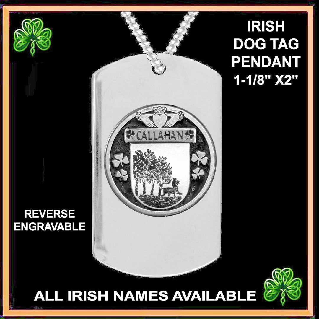 Callahan Irish Disk Coat of Arms Stainless Steel Dog Tag - Etsy UK