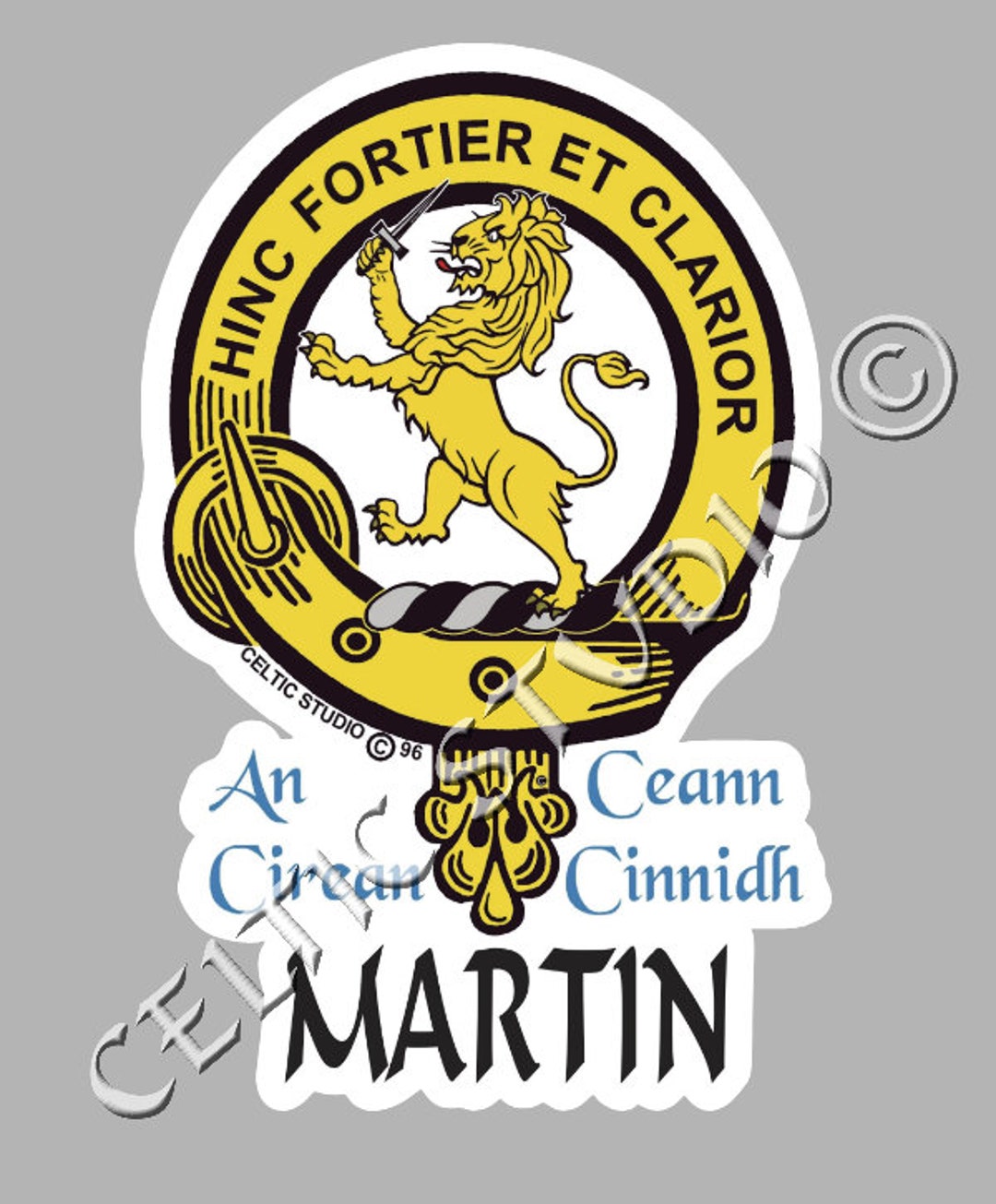 Martin Clan Crest Decal | Custom Scottish Heritage Car & Laptop ...