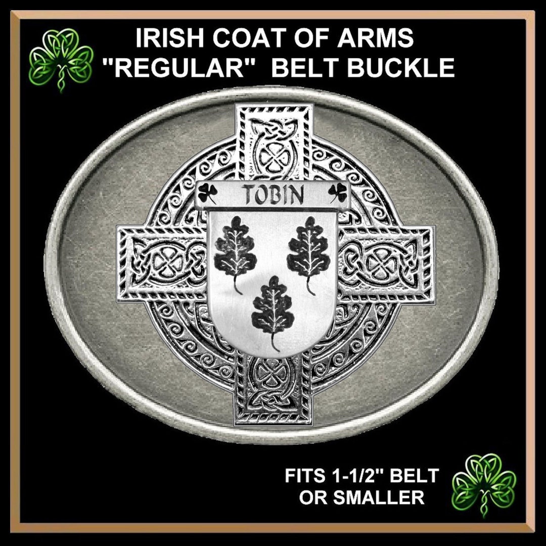 Tobin Irish Coat of Arms Regular Buckle - Etsy