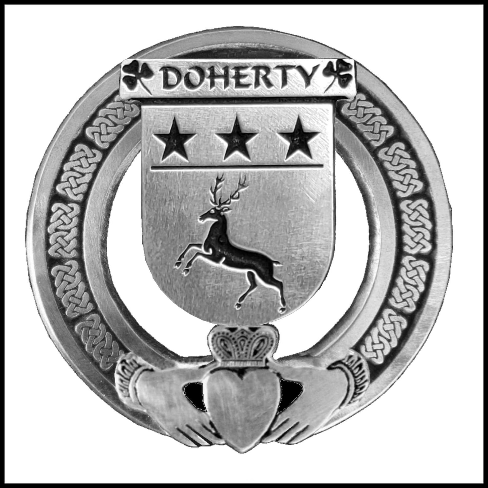 Doherty Irish Claddagh Coat of Arms Badge - Etsy