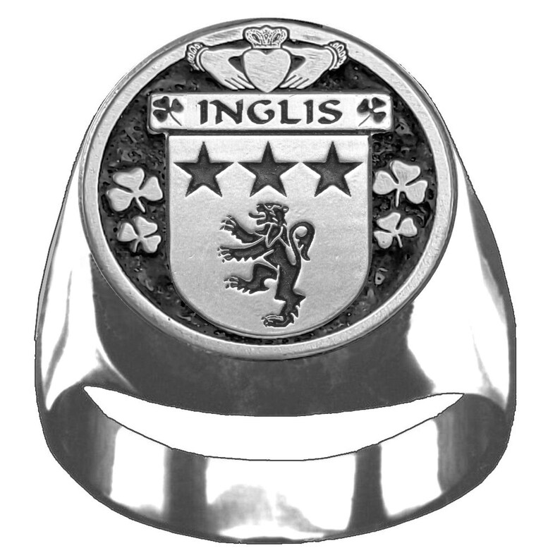 Inglis Irish Coat of Arms Gents Ring IC100 - Etsy