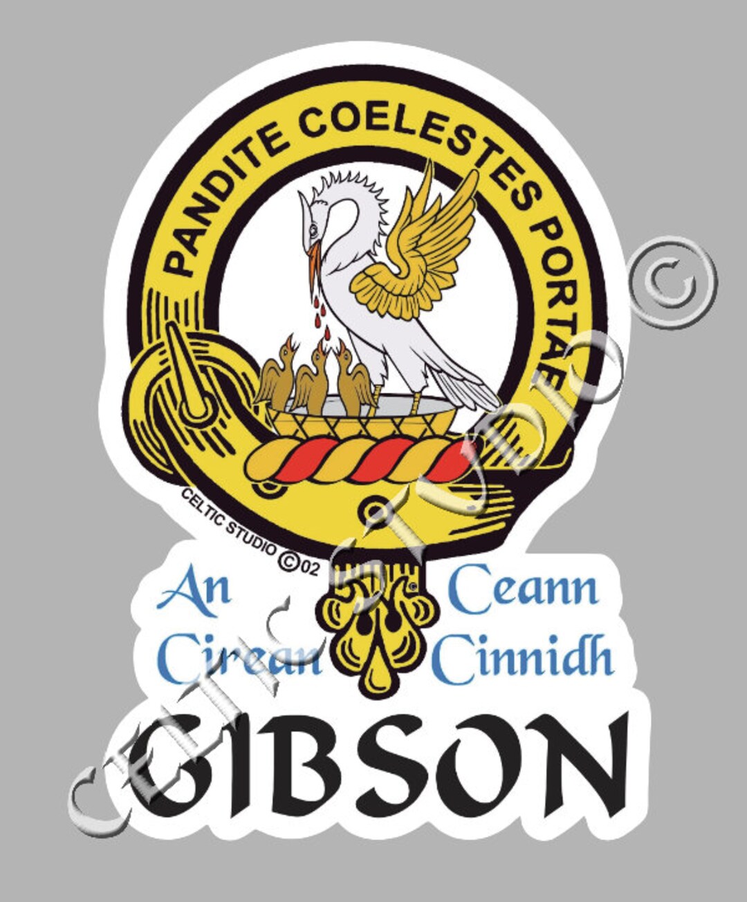 Gibson Clan Crest Decal | Custom Scottish Heritage Car & Laptop ...
