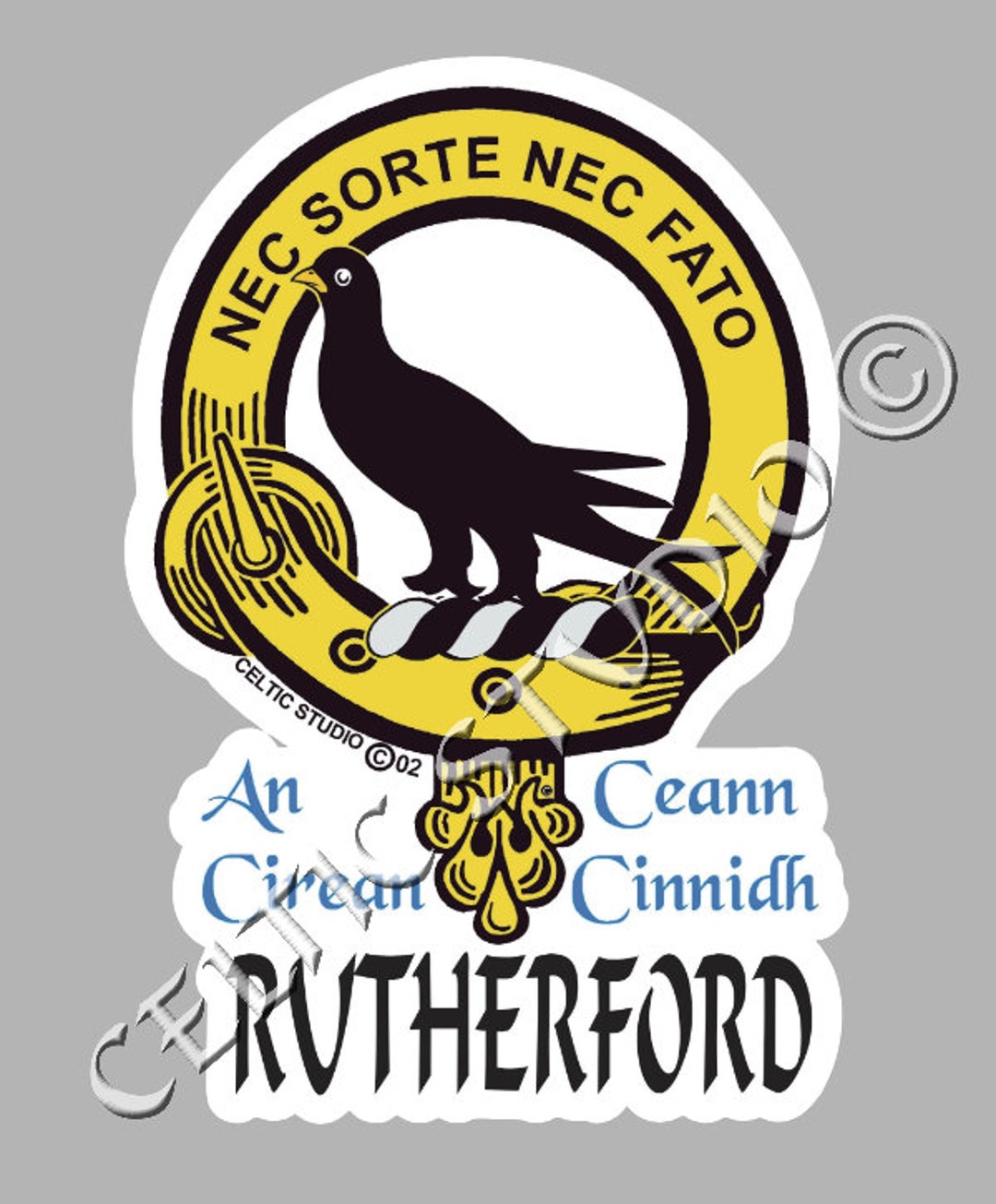 Rutherford Clan Crest Decal | Custom Scottish Heritage Car & Laptop ...