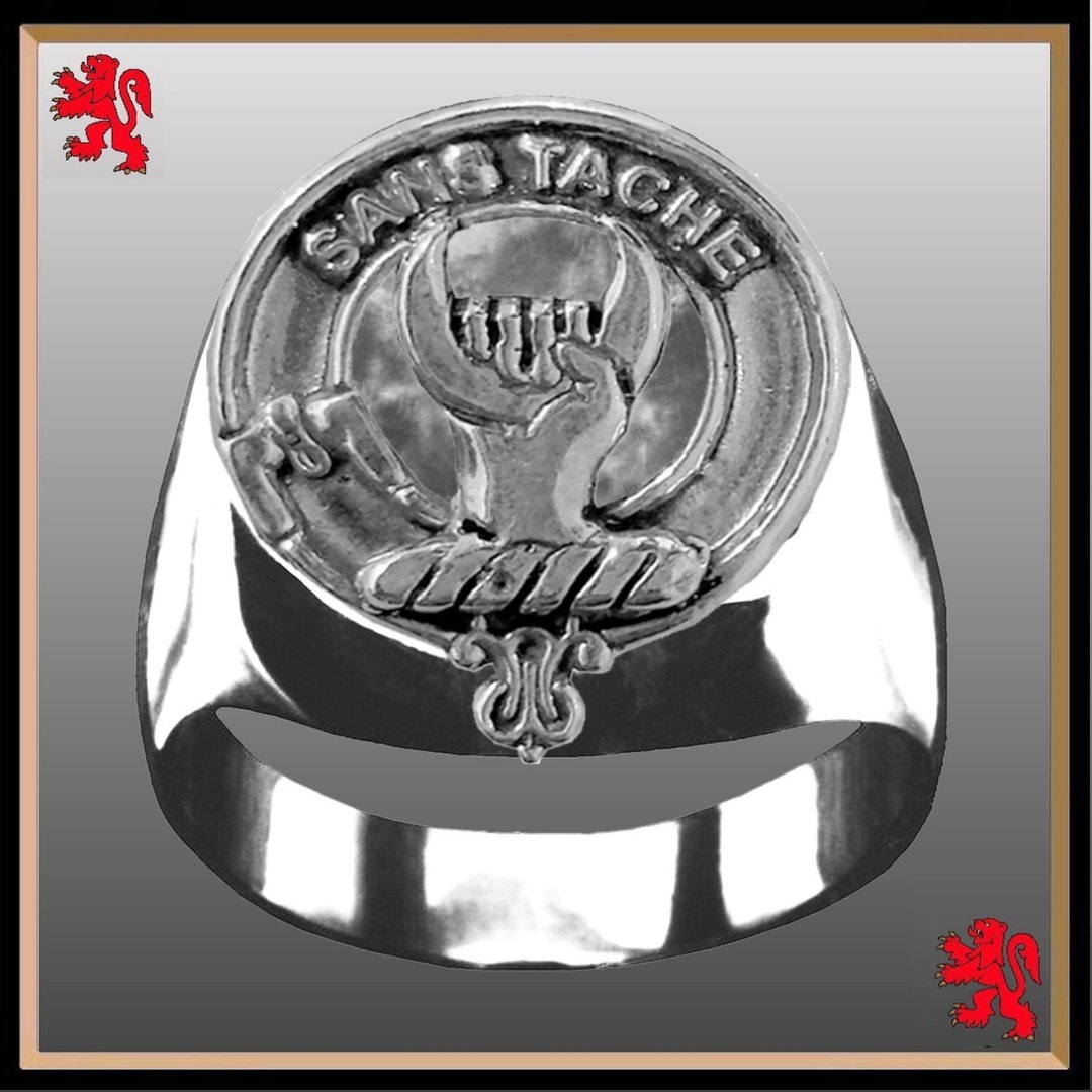 Napier Scottish Clan Crest Ring GC100 ~ Sterling Silver and Karat Gold ...