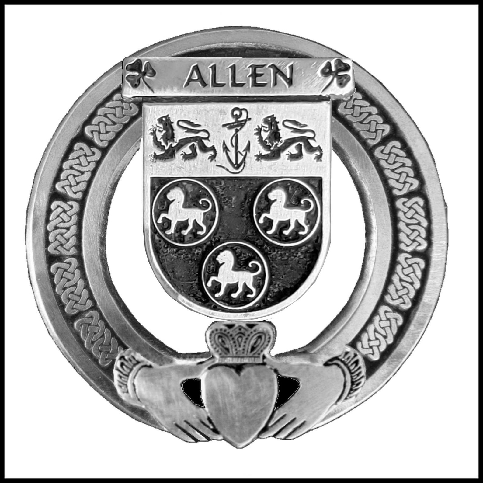 Allen Irish Claddagh Coat of Arms Badge - Etsy