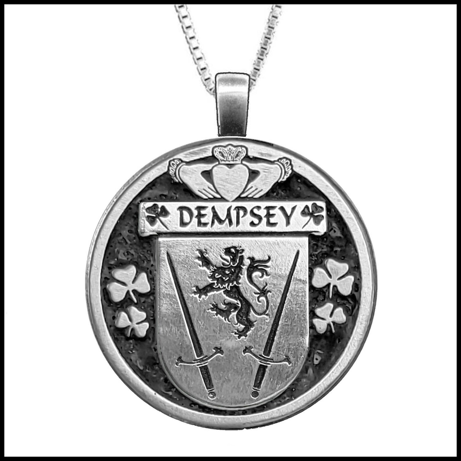 Dempsey Irish Coat of Arms Disk Pendant, Irish - Etsy