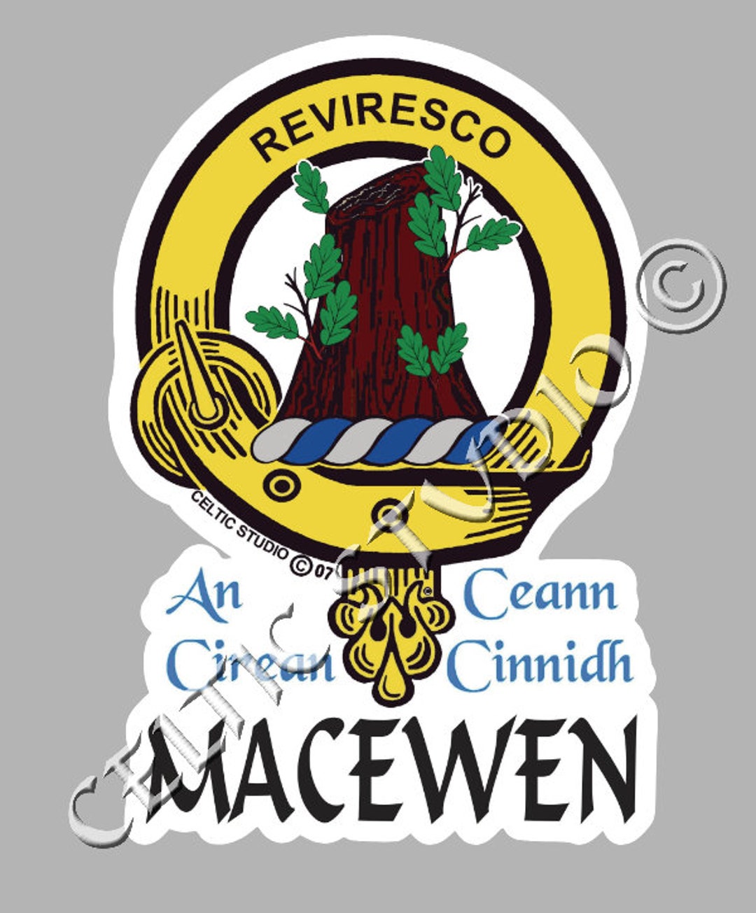 Macewen Clan Crest Decal | Custom Scottish Heritage Car & Laptop ...