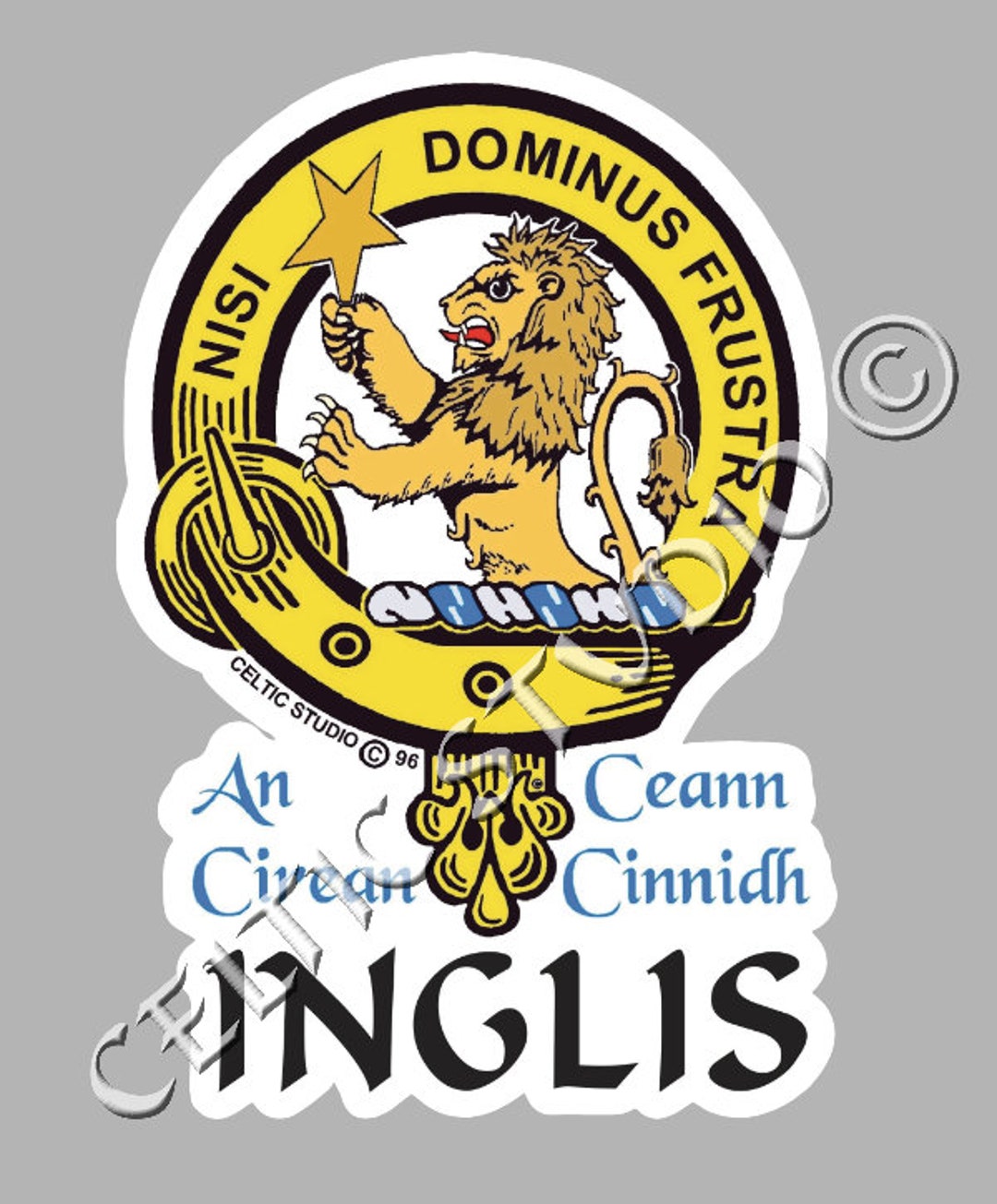 Inglis Clan Crest Decal | Custom Scottish Heritage Car & Laptop ...