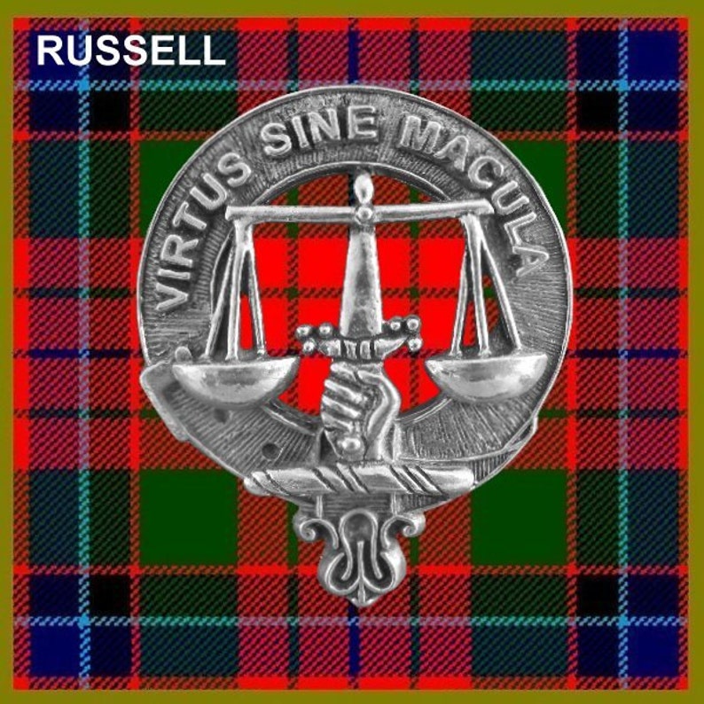 Russell Clan Crest Scottish Pewter Cap Badge CB01 - Etsy