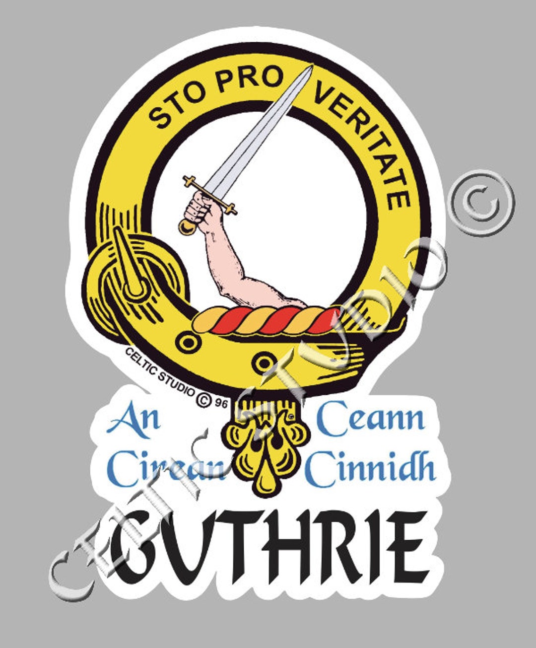 Guthrie Clan Crest Decal | Custom Scottish Heritage Car & Laptop ...
