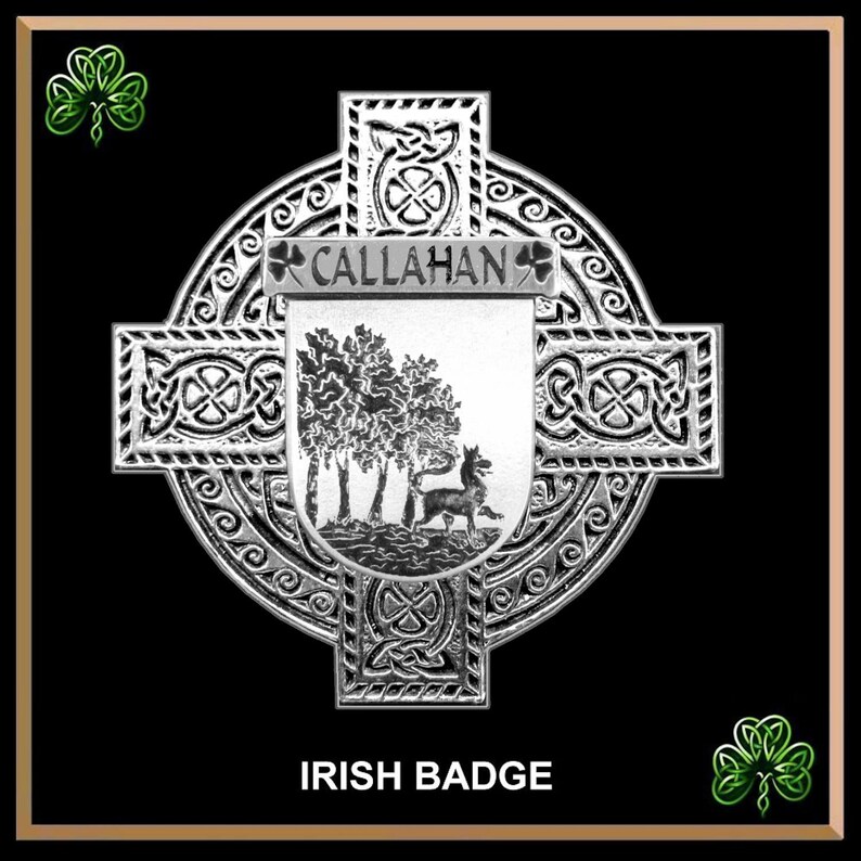 Callahan Irish Coat of Arms Celtic Cross Badge - Etsy