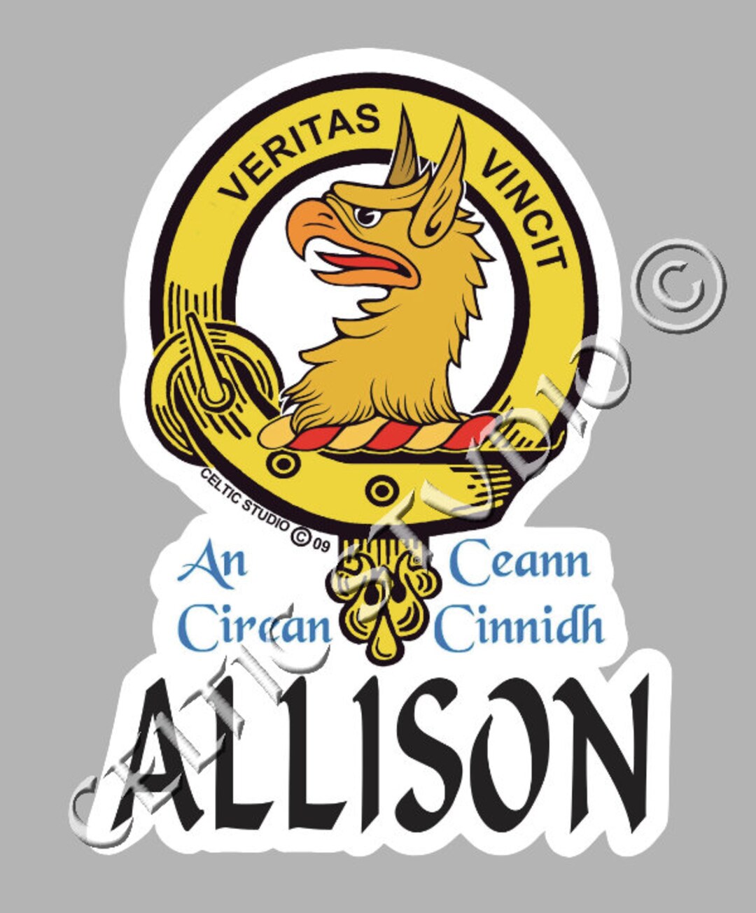 Allison Clan Crest Decal | Custom Scottish Heritage Car & Laptop ...
