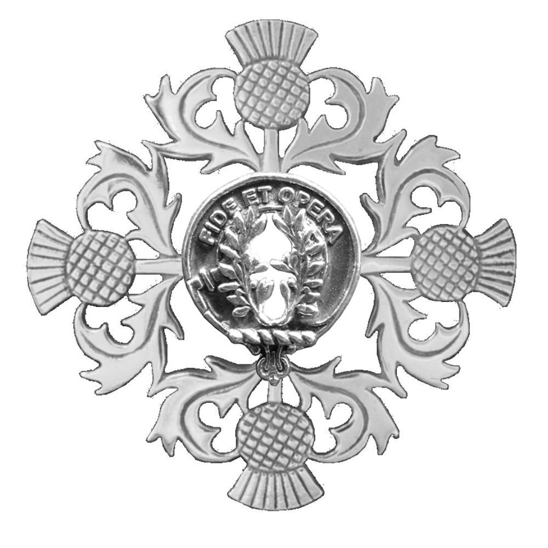 Macarthur Clan Crest Scottish Four Thistle Brooch - Etsy