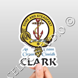Clark Clan Crest Decal | Custom Scottish Heritage Car & Laptop Stickers ...
