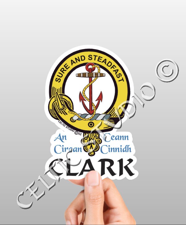 Clark Clan Crest Decal | Custom Scottish Heritage Car & Laptop Stickers ...