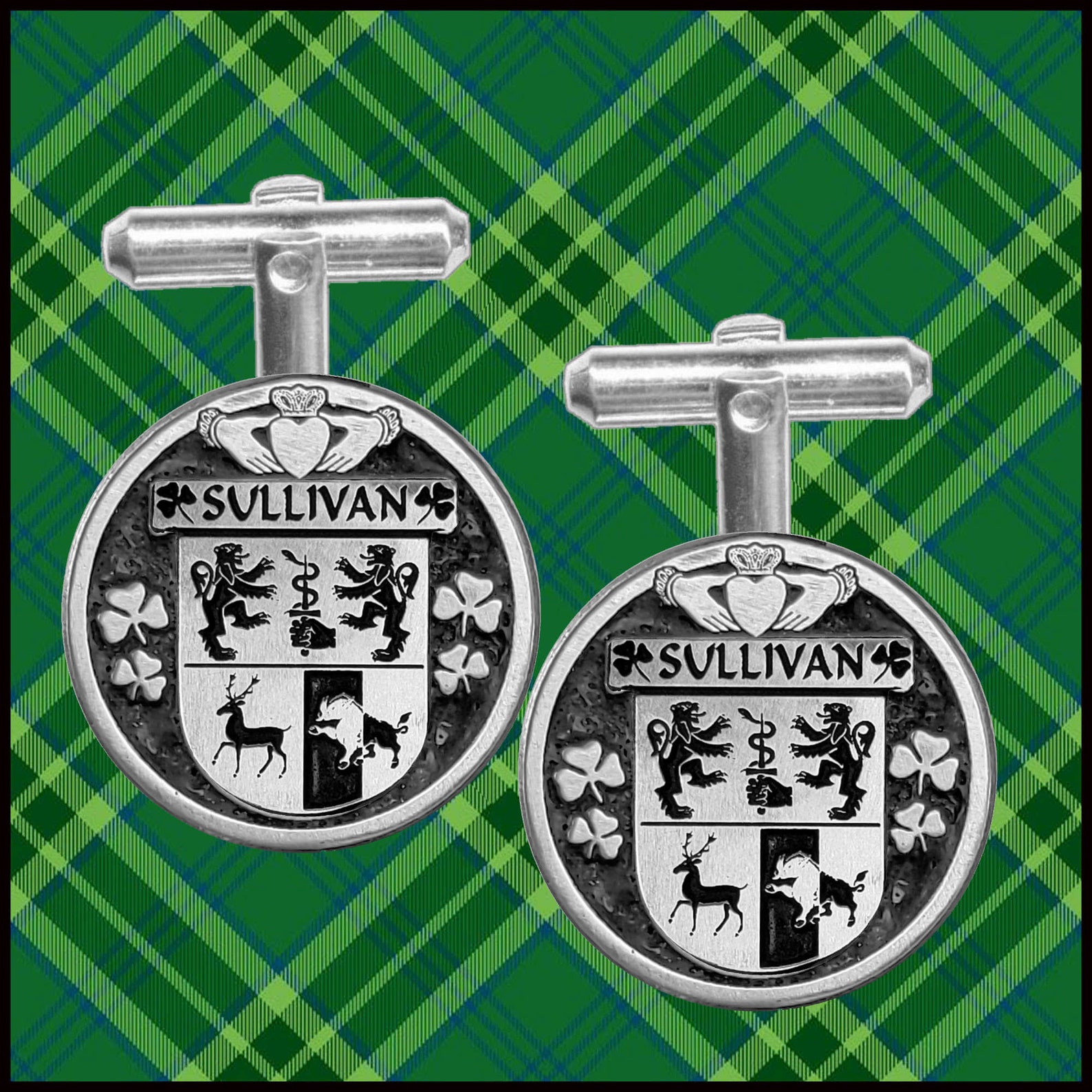 Sullivan Irish Coat of Arms Disk Cufflinks - Etsy