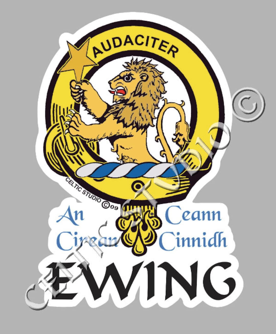 Ewing Clan Crest Decal | Custom Scottish Heritage Car & Laptop Stickers ...