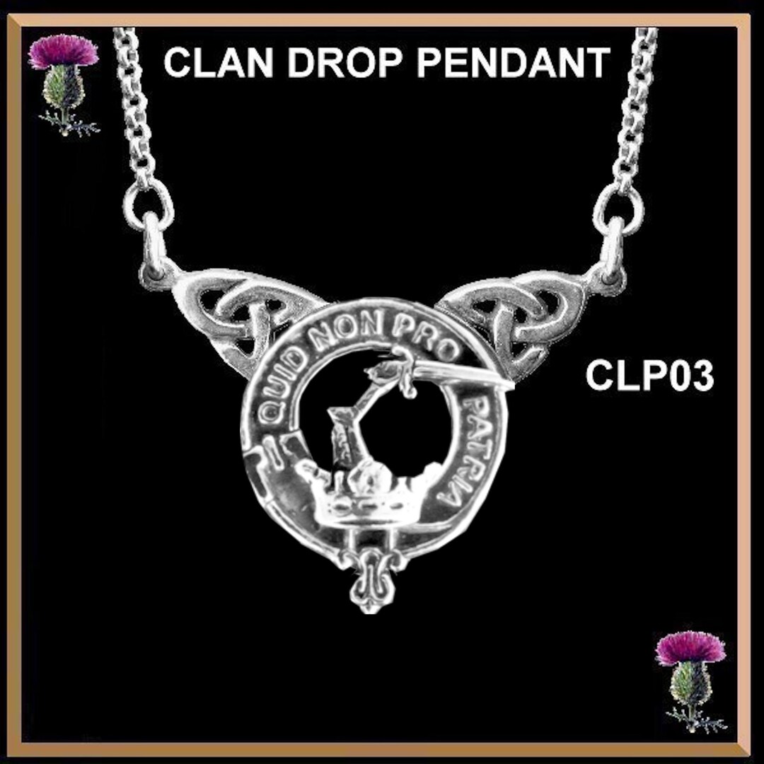 Dewar Clan Crest Double Drop Pendant ~ CLP03 - Etsy
