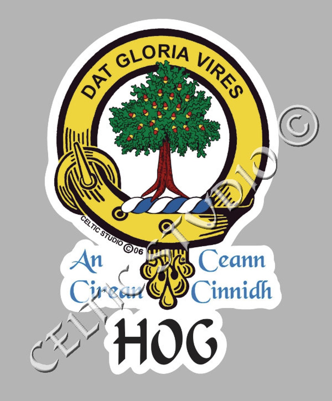 Hog Clan Crest Decal | Custom Scottish Heritage Car & Laptop Stickers ...
