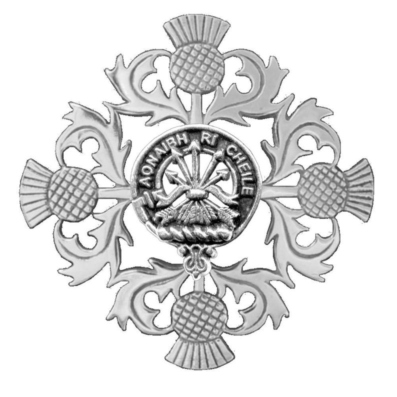Cameron Clan Crest Scottish Four Thistle Brooch - Etsy