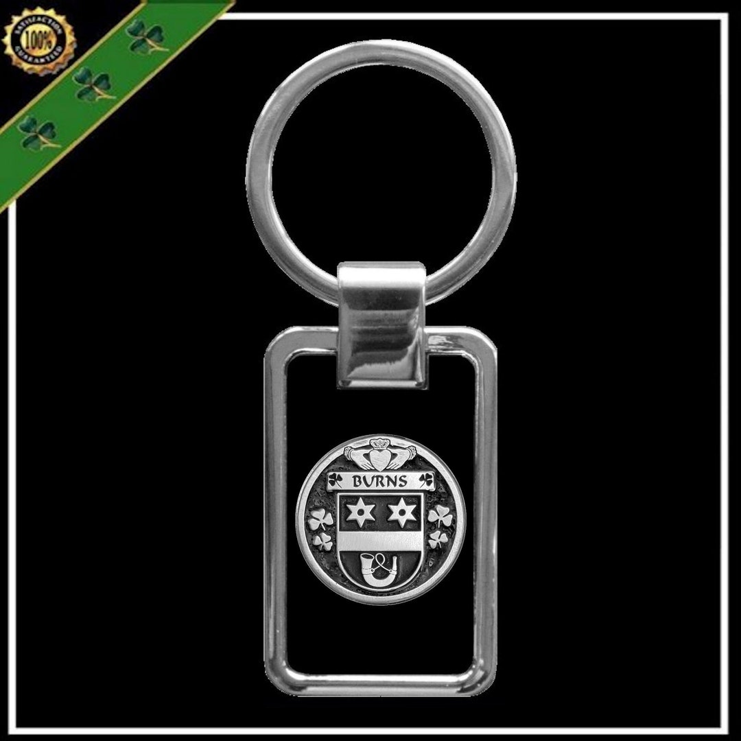 Burns Irish Disk Black Stainless Key Ring - Etsy