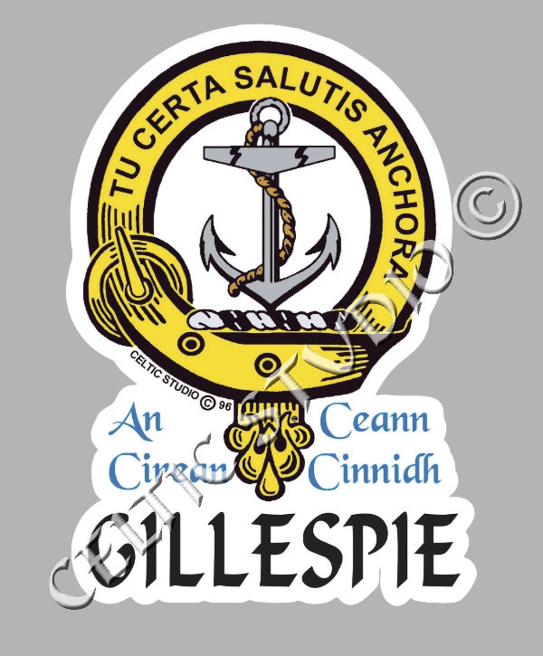 Gillespie Clan Crest Decal | Custom Scottish Heritage Car & Laptop ...