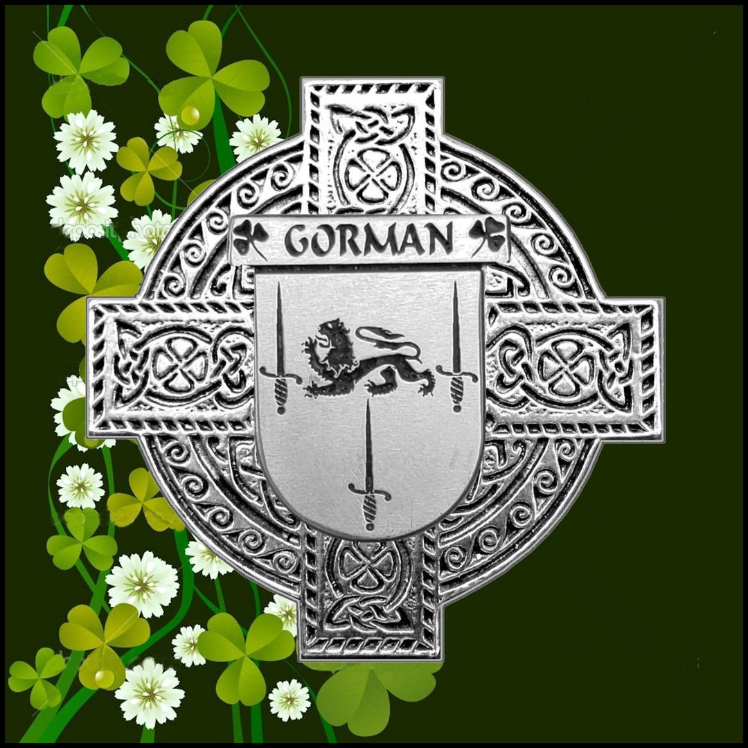 Gorman Irish Coat of Arms Celtic Cross Badge - Etsy Polska