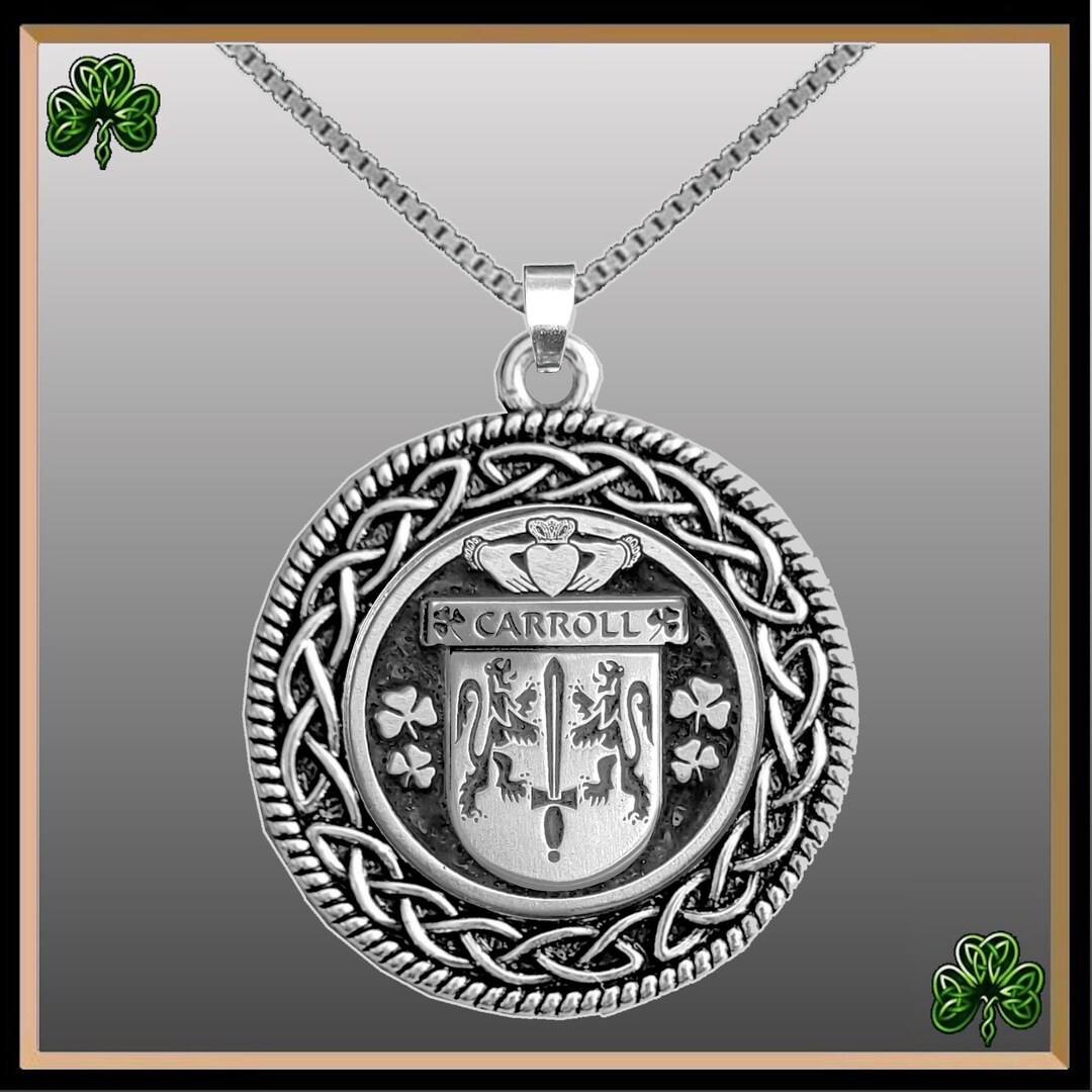 Carroll Irish Coat of Arms Celtic Interlace Disk Pendant ~ IP06 - Etsy