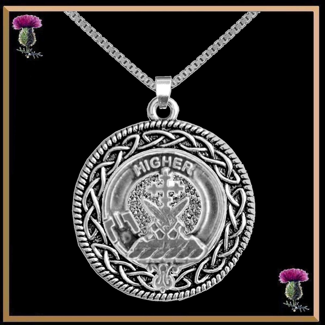 Galloway Clan Crest Celtic Interlace Disk Pendant, Scottish Family ...