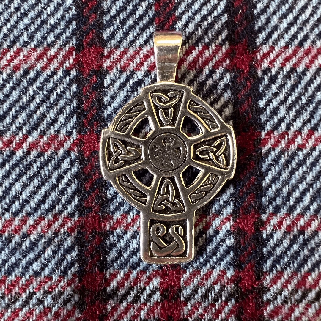 Celtic Triquetra Knot Cross Pendant - Sterling Silver, Irish Cross - Etsy