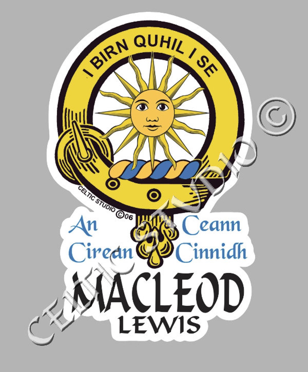 Macleod (lewis) Clan Crest Decal | Custom Scottish Heritage Car ...