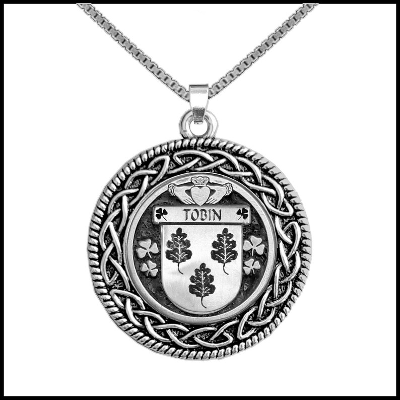 Tobin Irish Coat of Arms Celtic Interlace Disk Pendant IP06 - Etsy