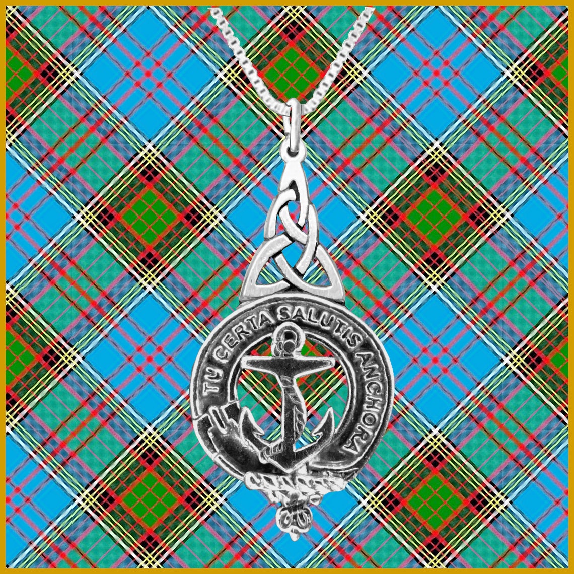 Gillespie Clan Crest Interlace Drop Pendant - Etsy