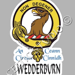 Wedderburn Clan Crest Decal | Custom Scottish Heritage Car & Laptop ...